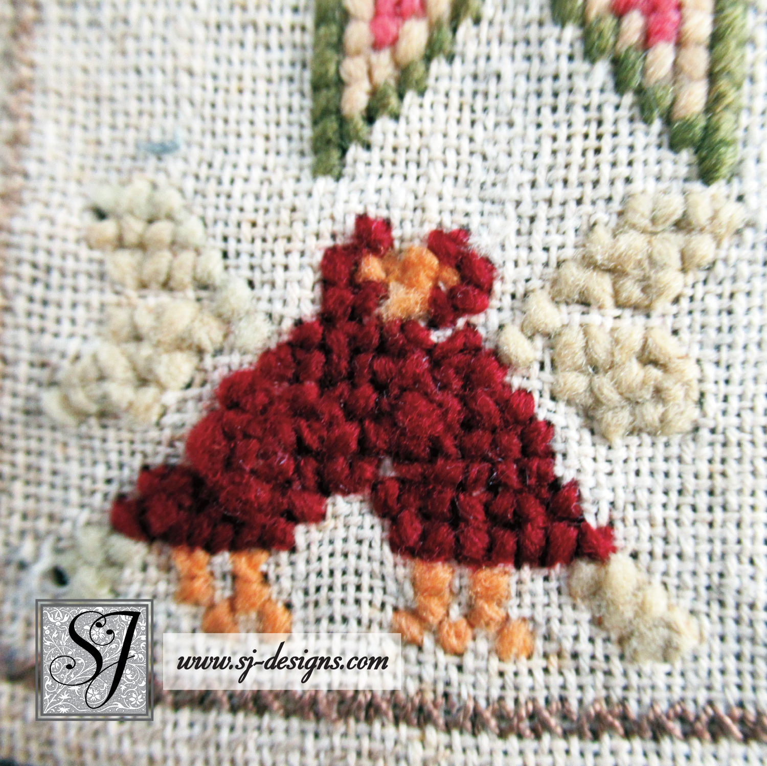 1852 small German sampler with alphabets & crowns | SJ Designs