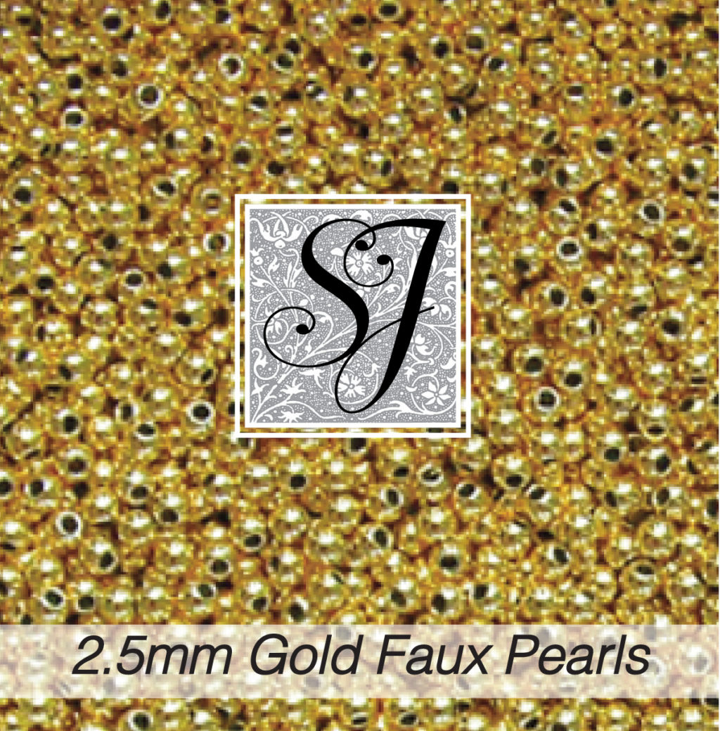 2.5mm Round Gold Faux Pearls | SJ Designs