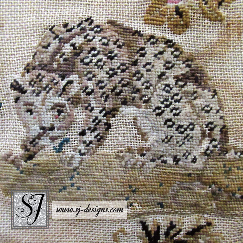 1830s Berlin Work needlepoint panel with animals & floral motif in the ...
