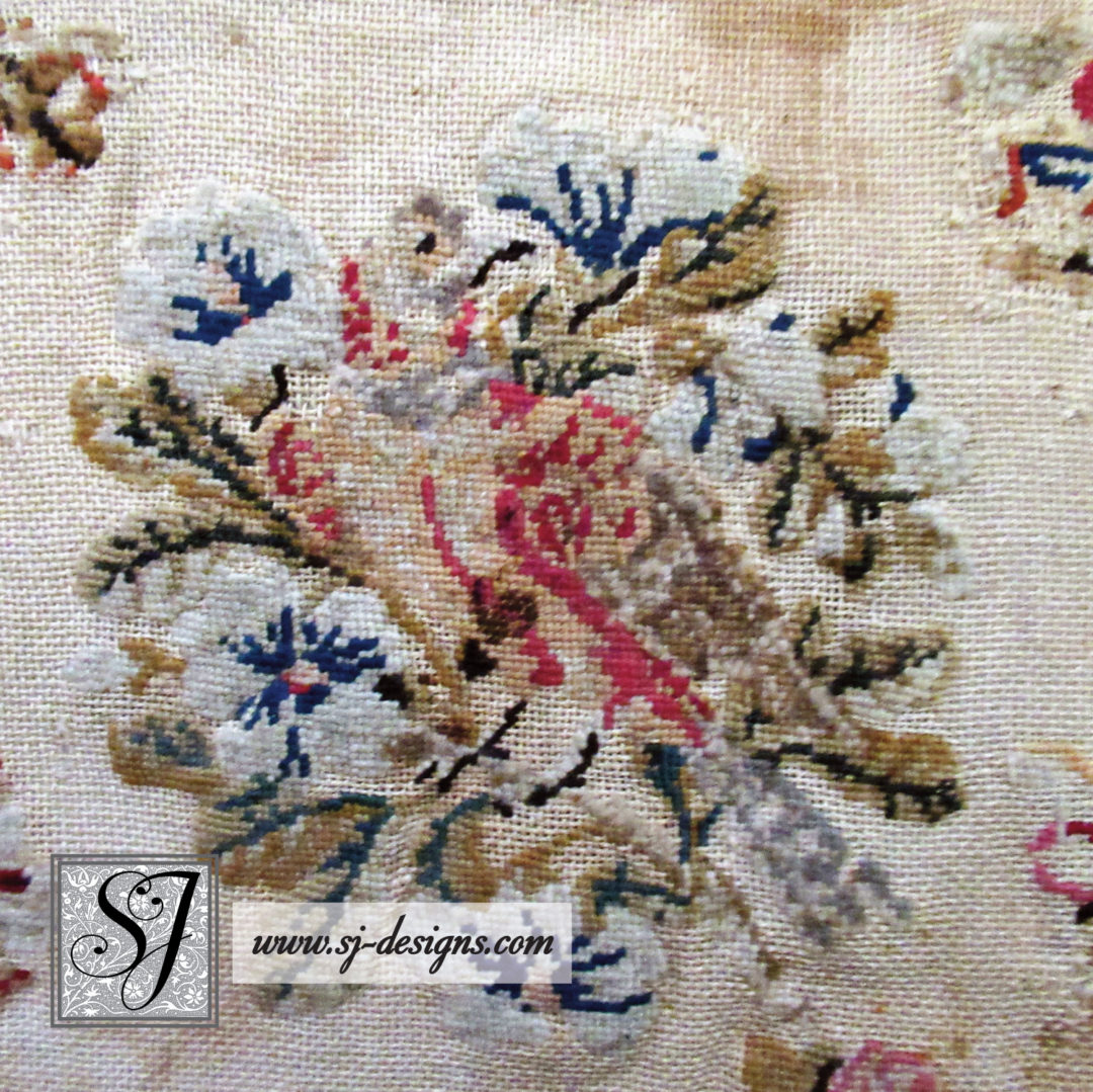 1830s Berlin Work needlepoint panel with animals & floral motif in the ...
