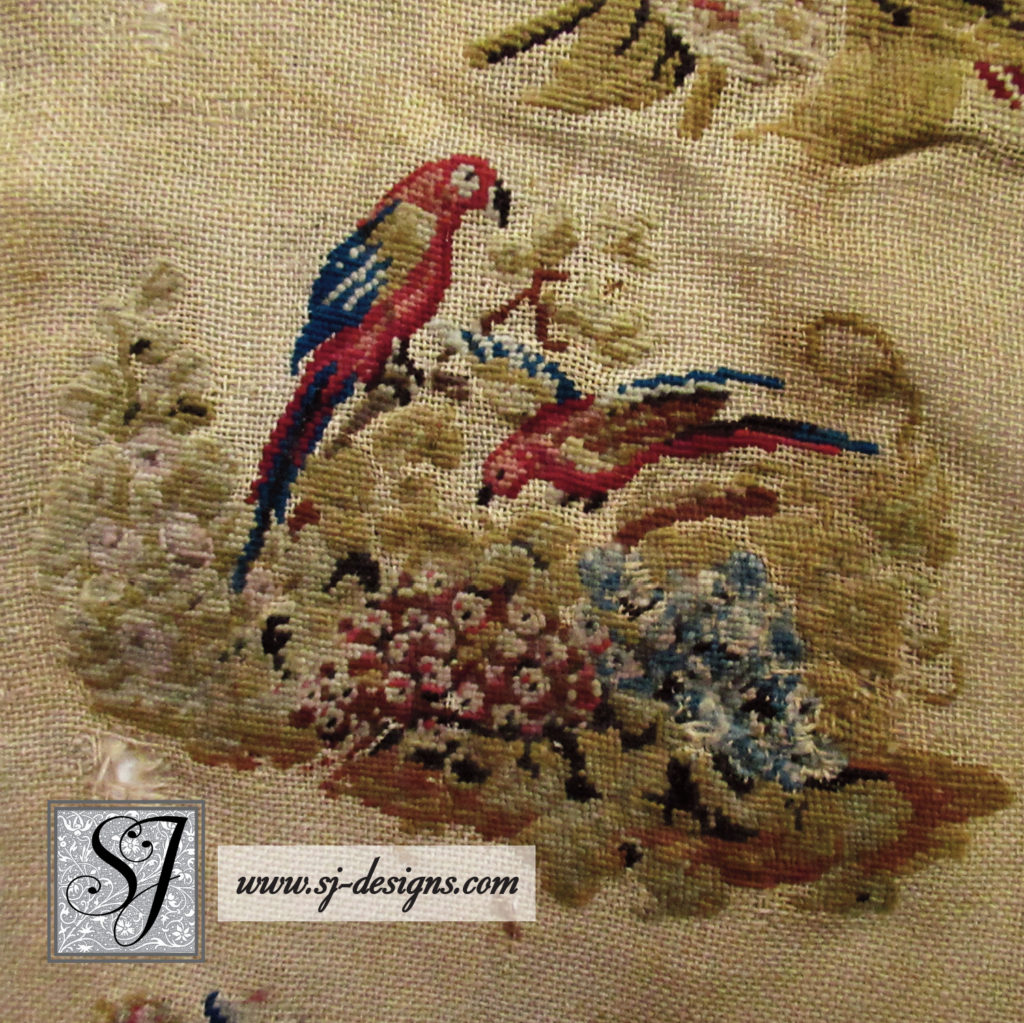 1830s Berlin Work needlepoint panel with animals & floral motif in the ...