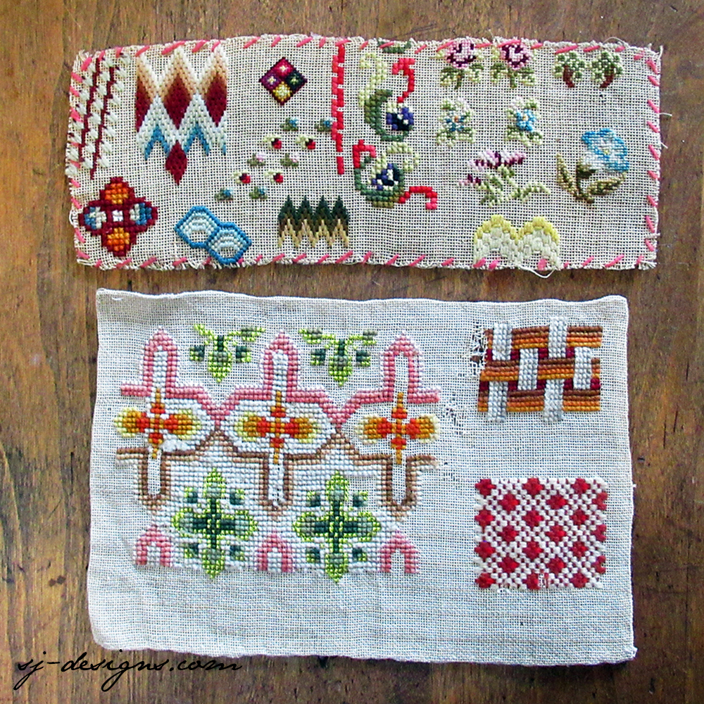 c1860 Berlin Work needlepoint pattern samples with zippered pouch | SJ ...
