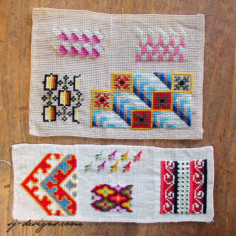 c1860 Berlin Work needlepoint pattern samples with zippered pouch | SJ ...