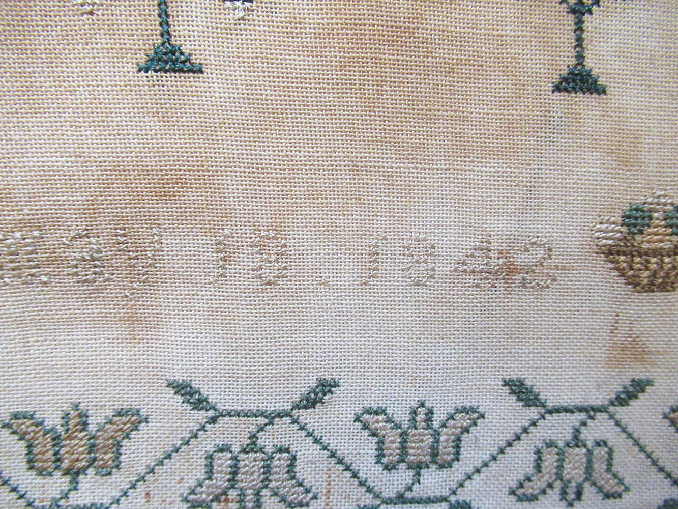 1842 Elizabeth A. Bradley aged 9 sampler with birds and flowers | SJ ...