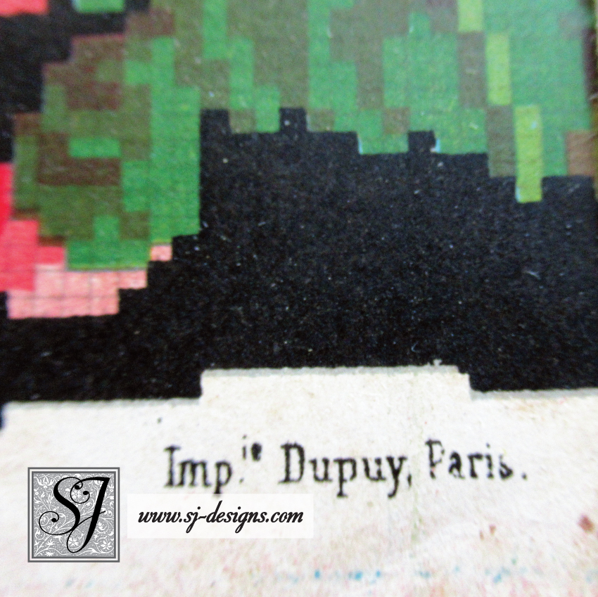 c1860 Berlin Work Roses purse needlepoint pattern | SJ Designs